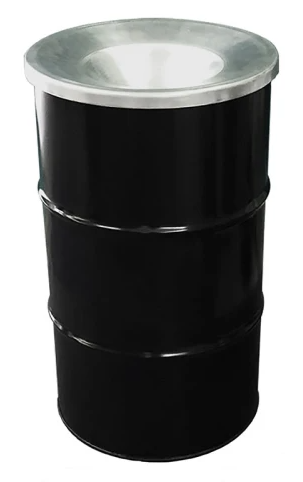Afvalbak met vlamvertragend deksel 120 liter, zwart – Gopla